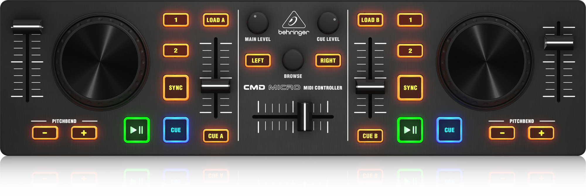 Behringer CMD MICRO Compact 2-Deck DJ MIDI Controller