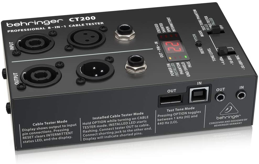 Behringer CT200 Microprocessor-Controlled 8-in-1 Cable Tester