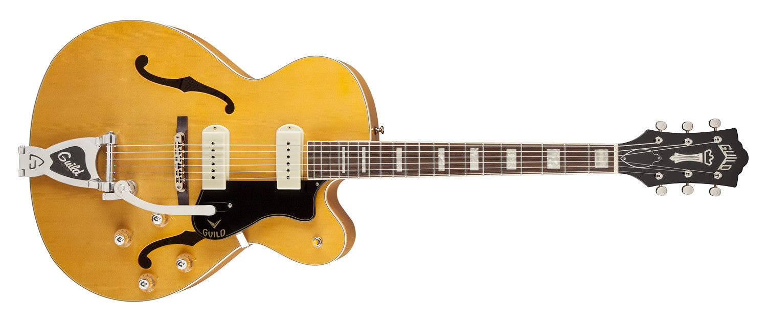 Guild X-175B Manhattan in Blonde Finish, Guild TKL Deluxe Hardshell In